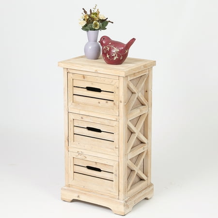 Natural 3 Drawer Small Cabinet - Walmart.com - Walmart.com