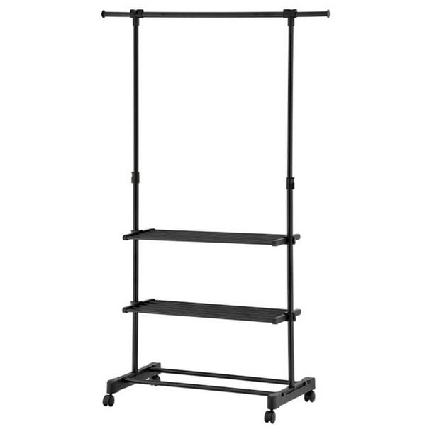 Rack P/ Ropa Organizar Acero Plastico Negro 2 Repisas | Walmart en línea