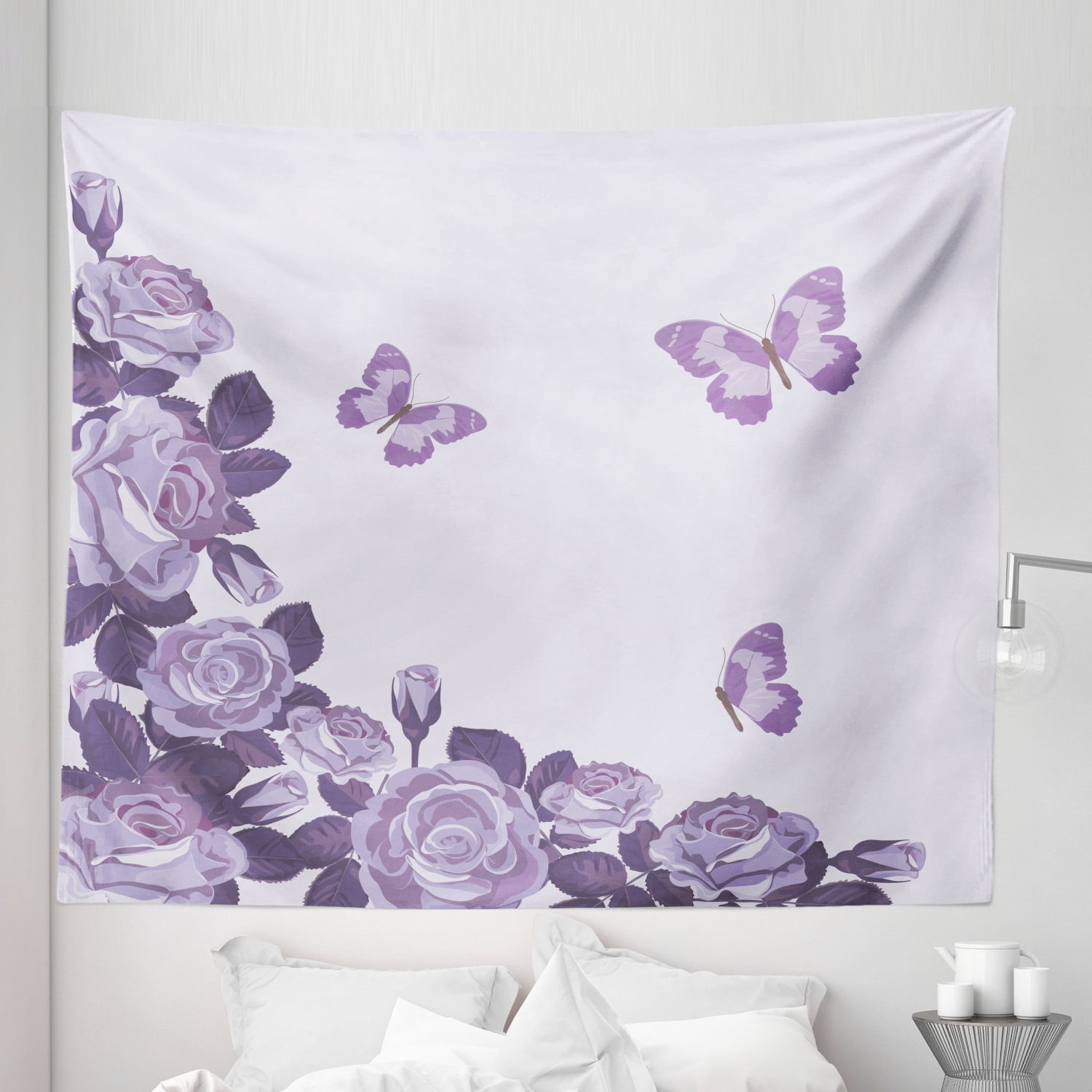 Lilac Tapestry, Bridal Composition with Rose Buds Blossoms Flying ...