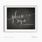 Sign Our Guest Bench Vintage Chalkboard Wedding Party Signs - Walmart.com
