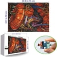 1000-Piece Adult Wood Jigsaw Puzzle, Whimsical Halloween Pumpkin Knight ...
