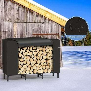 VIVOHOME 3ft Heavy Duty Indoor Outdoor Firewood Storage Log Rack with ...