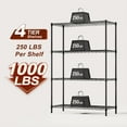 BestOffice | 4-Tier Wire Storage Shelves 36x14x54 Black with Adjustable ...
