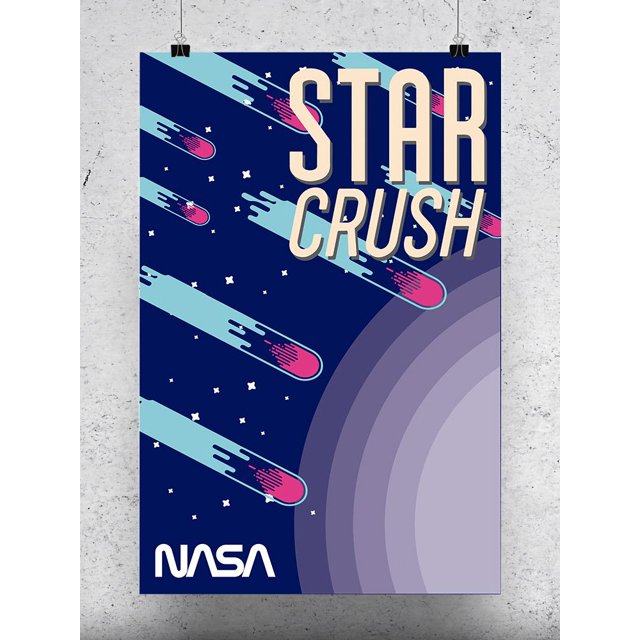 NASA Stars And Meteorites Poster - NASA Designs, - Walmart.com