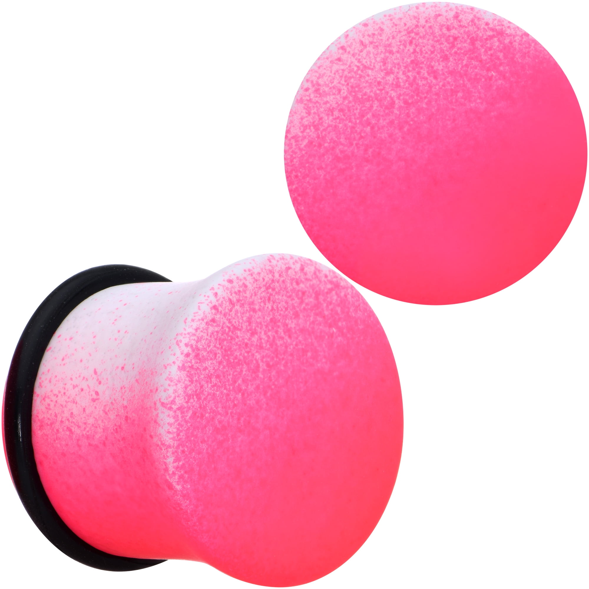 Body Candy 1/2" 2Pc Ear Plugs White Pink Ombre Matte Acrylic Single ...