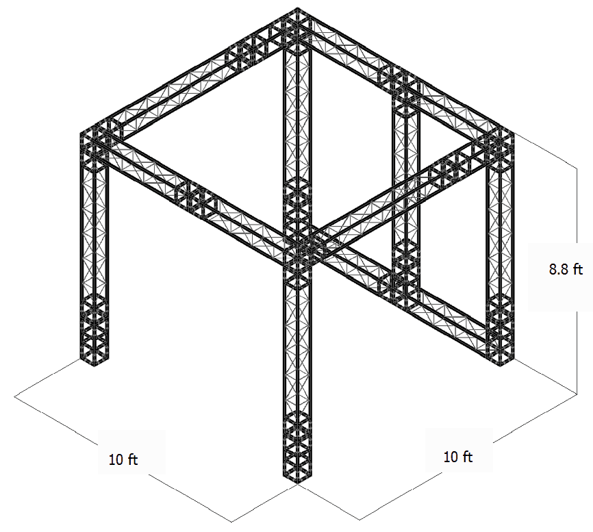 Trade Show Booth Trusses DJ Stage 10ftx10ftx8.8ft Metal Black Truss box ...