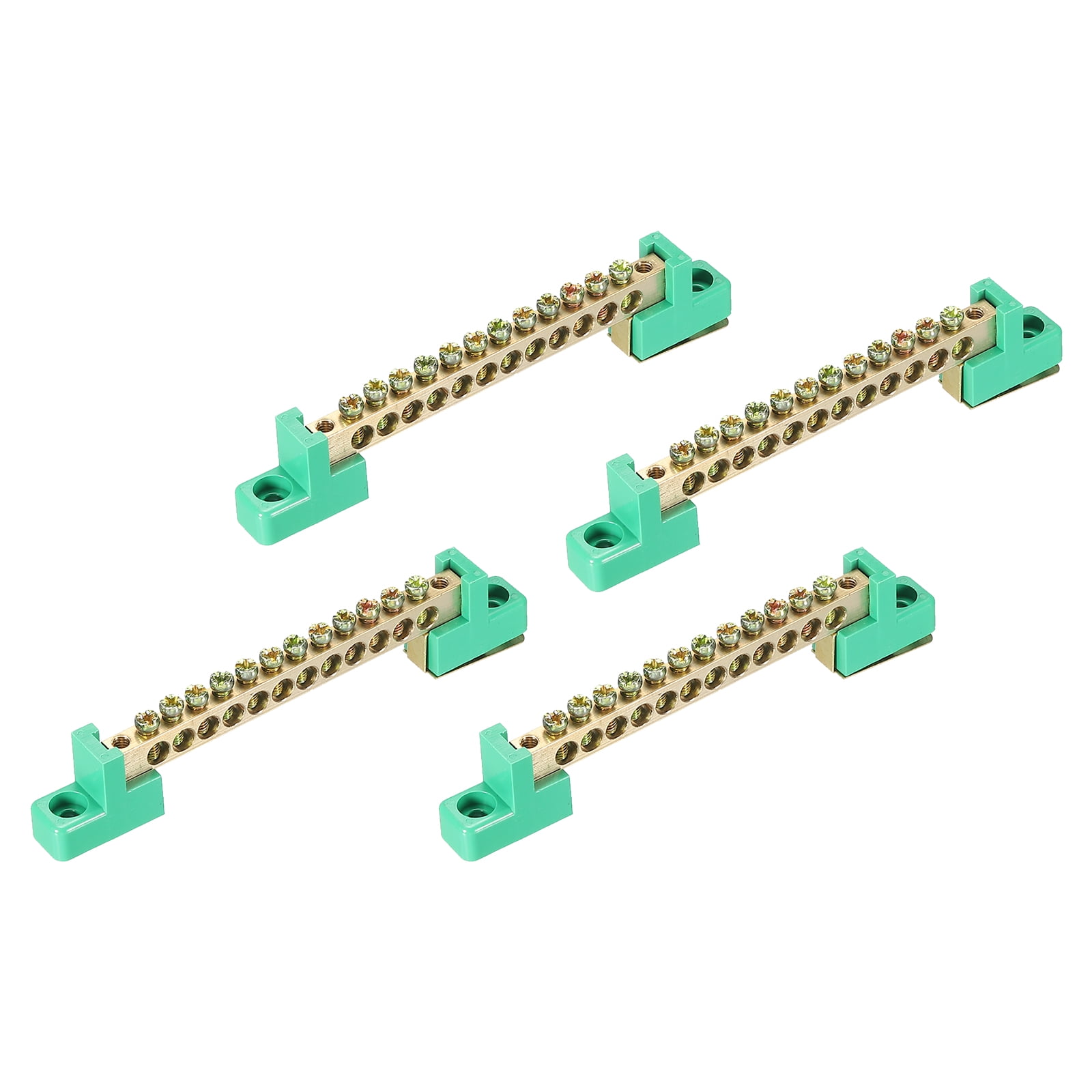 Terminal Ground Bar Screw Block Barrier Brass 12 Positions Green Pack ...