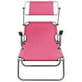 vidaXL Patio Lounge Chair Folding Sunlounger Outdoor Sunbed with Canopy ...