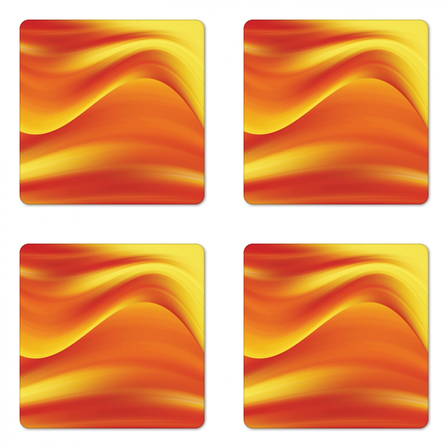 Orange Coaster Set of 4, Digital Waves with Different Tones with Motion ...