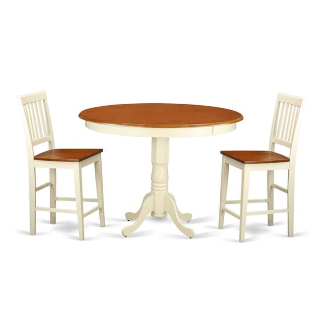 East West Furniture TRVN3-WHI-W Counter Height Dining Kitchen Dinette ...