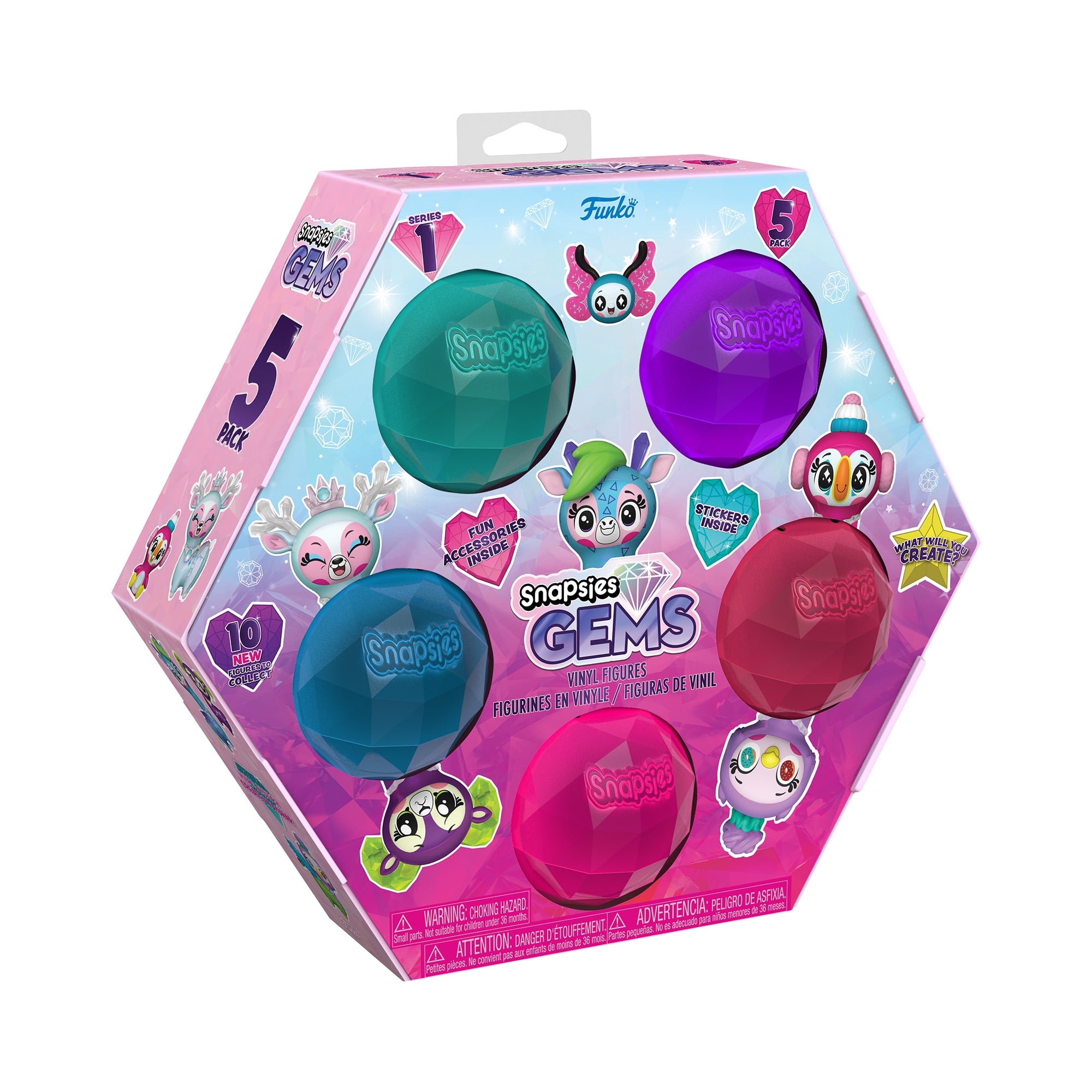 Funko Snapsies Gems 5-Pack (Holiday), Mix & Match Surprise Blind ...