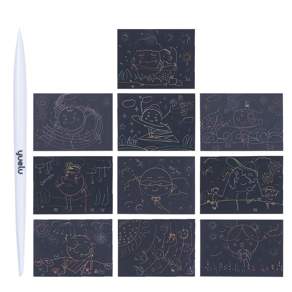 Scratch Art Rainbow Black Paper