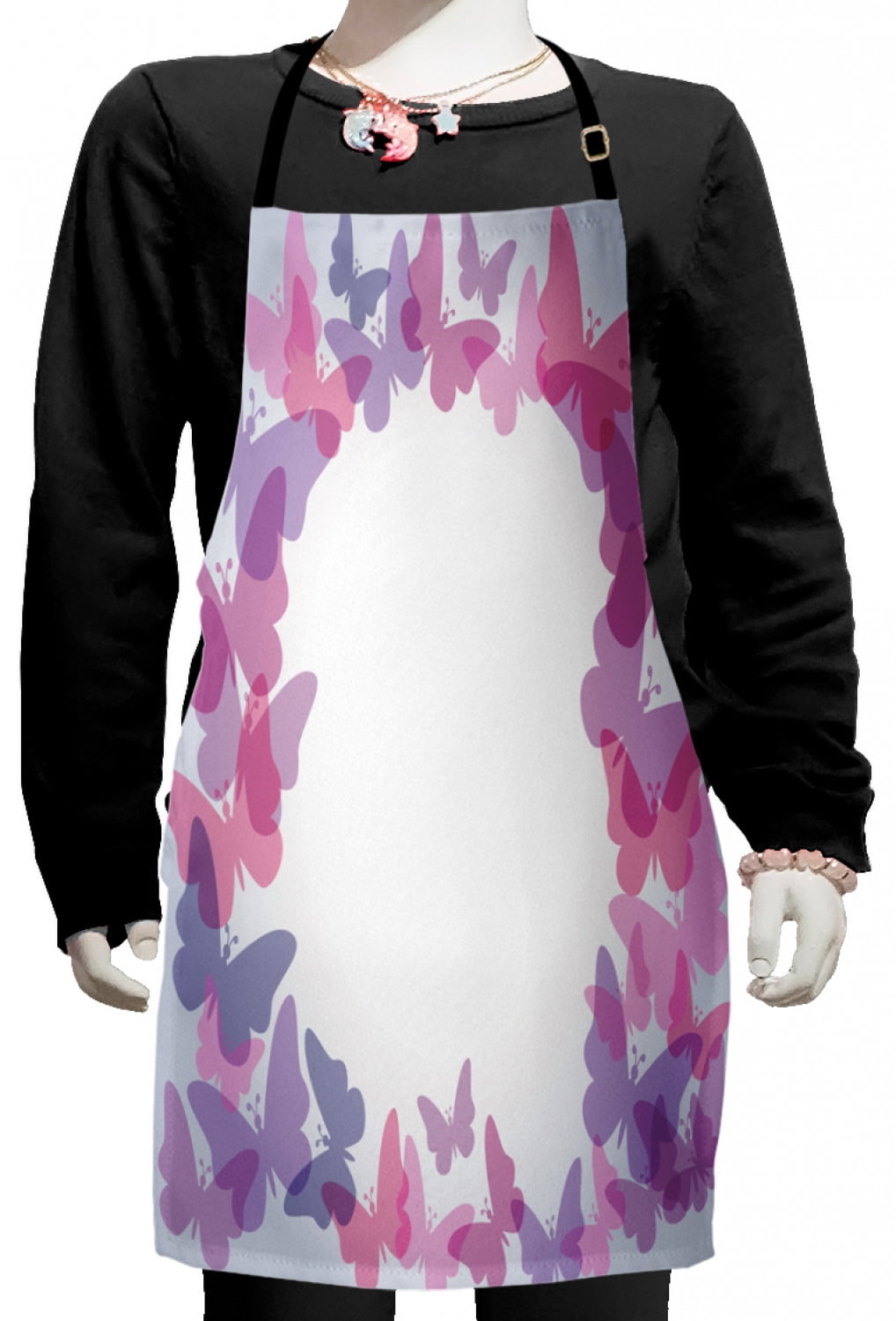 Butterfly Kids Apron, Silhouettes of Butterflies in the Shade of ...