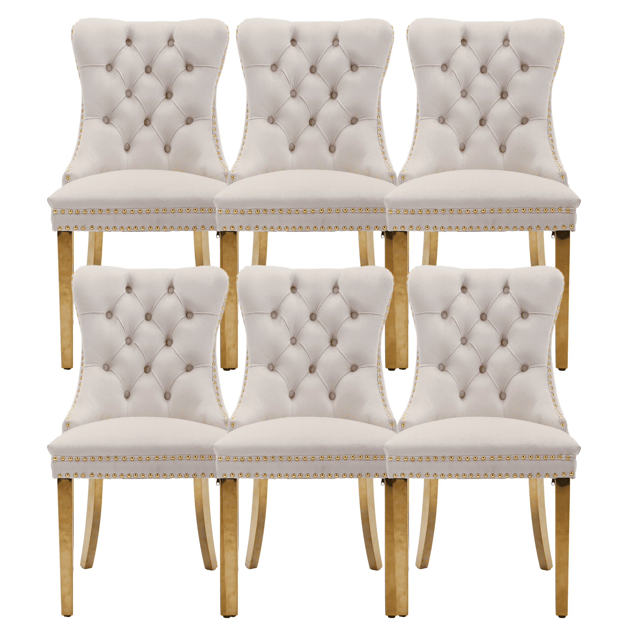 Dining Chairs, Accent Diner Chairs with Nailhead Trim and Back Ring ...
