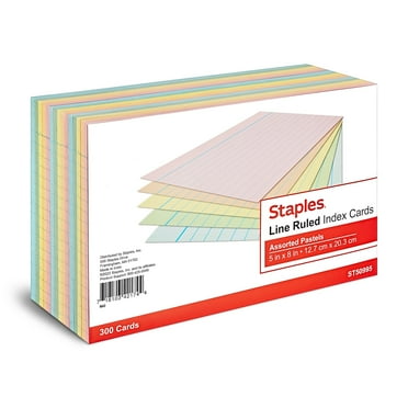 "Staples Bulk Pack of 500, 5"" x 8"" Line Ruled White Index Cards ...