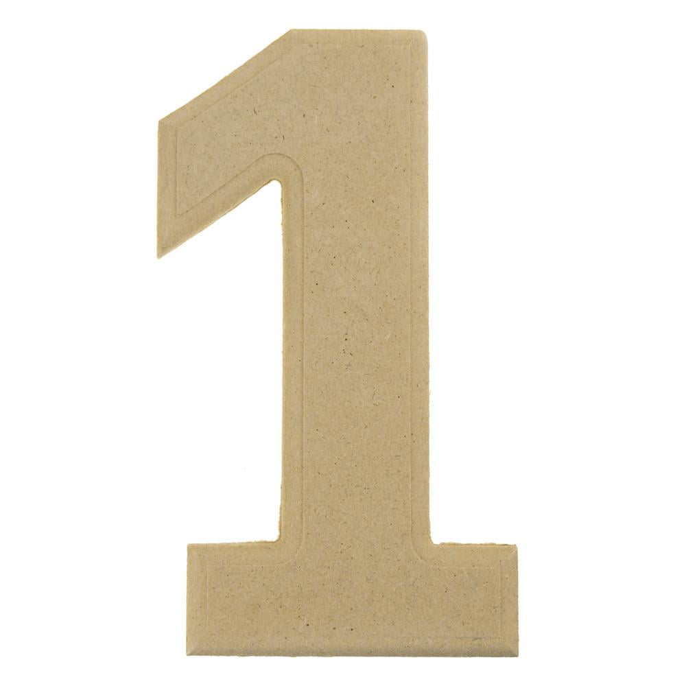 Beveled Wooden Number 1, Natural, 6-Inch - Walmart.com