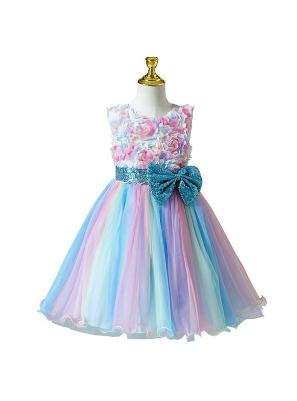 Rainbow Flower Girl Dress