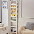 "8-Tier Ultra-Slim Storage Rack with Wheels - Narrow Behind-the-Door ...