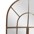 DecMode 24" x 48" Brown Window Pane Inspired Wall Mirror with Arched ...