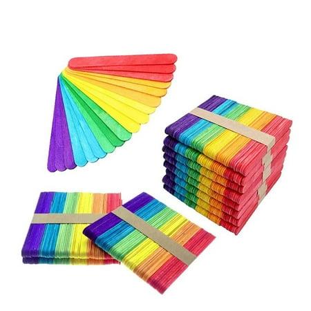 Agiferg Colorful Popsicle Sticks For crafts Large Color Craft Sticks ...