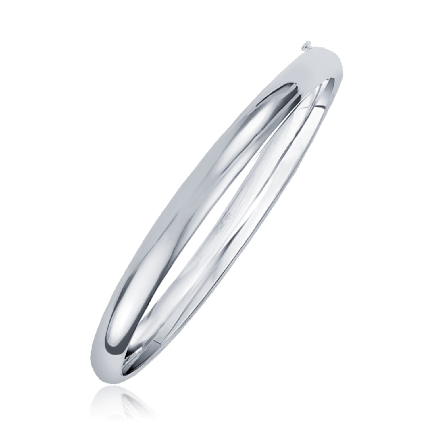 Classic Bangle in 14k White Gold (5.0mm) 7 in | Walmart Canada