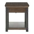 Weston Home Niccola Wood Rectangular End Table with Built-In Outlets ...