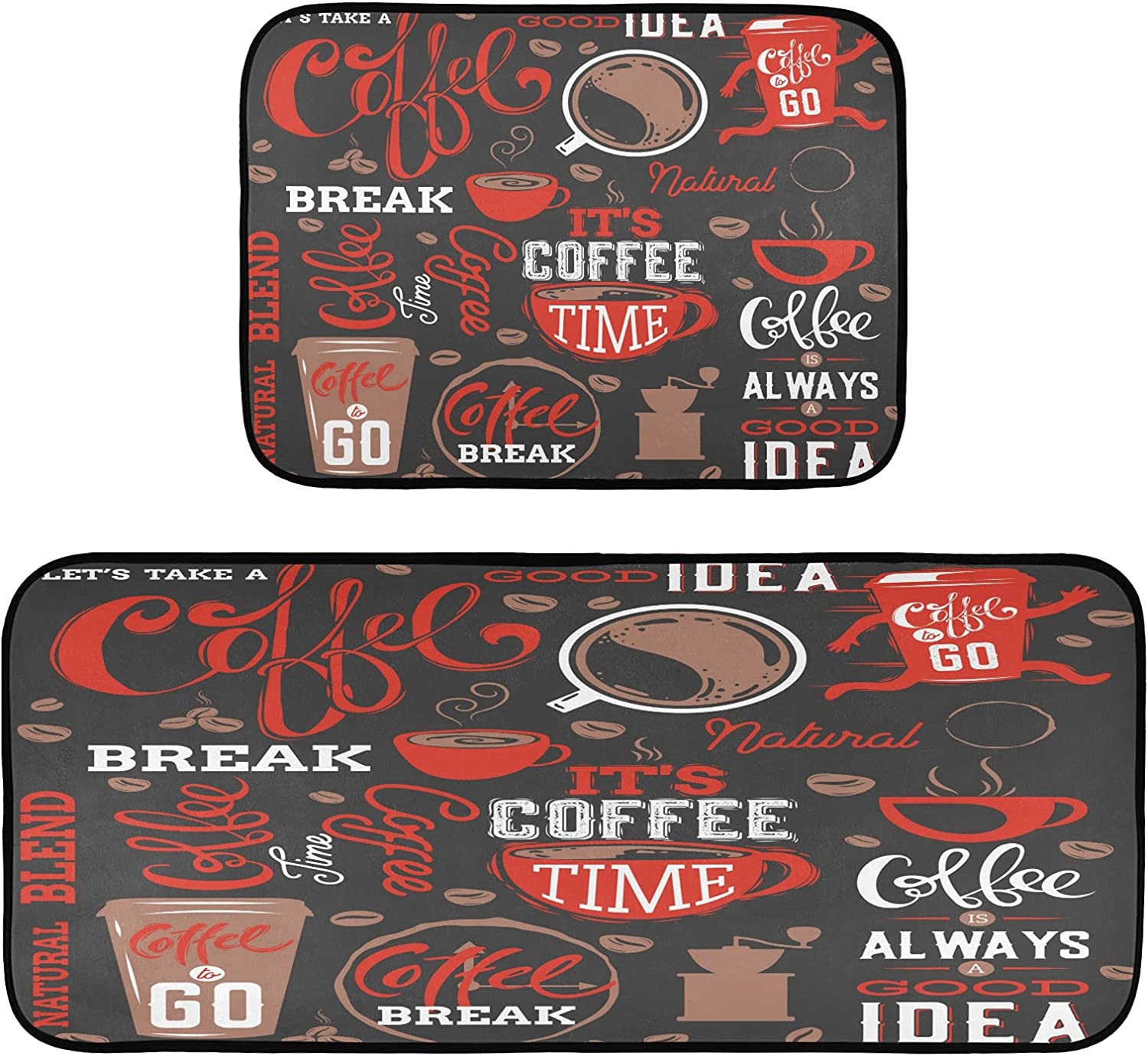 Coffee Time Chic Cafe Design Kitchen Mats Kitchen Rugs Runner Laundry ...