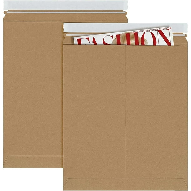 Sobres de cartón marrón 12,75 x 15; Paquete de 10 Sobres Rígidos de ...