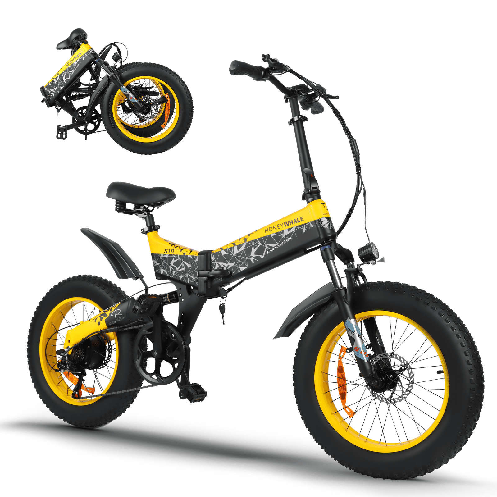 Bicicleta Eléctrica Plegable Honey Whale S10 Amarillo | Bodega Aurrera en línea