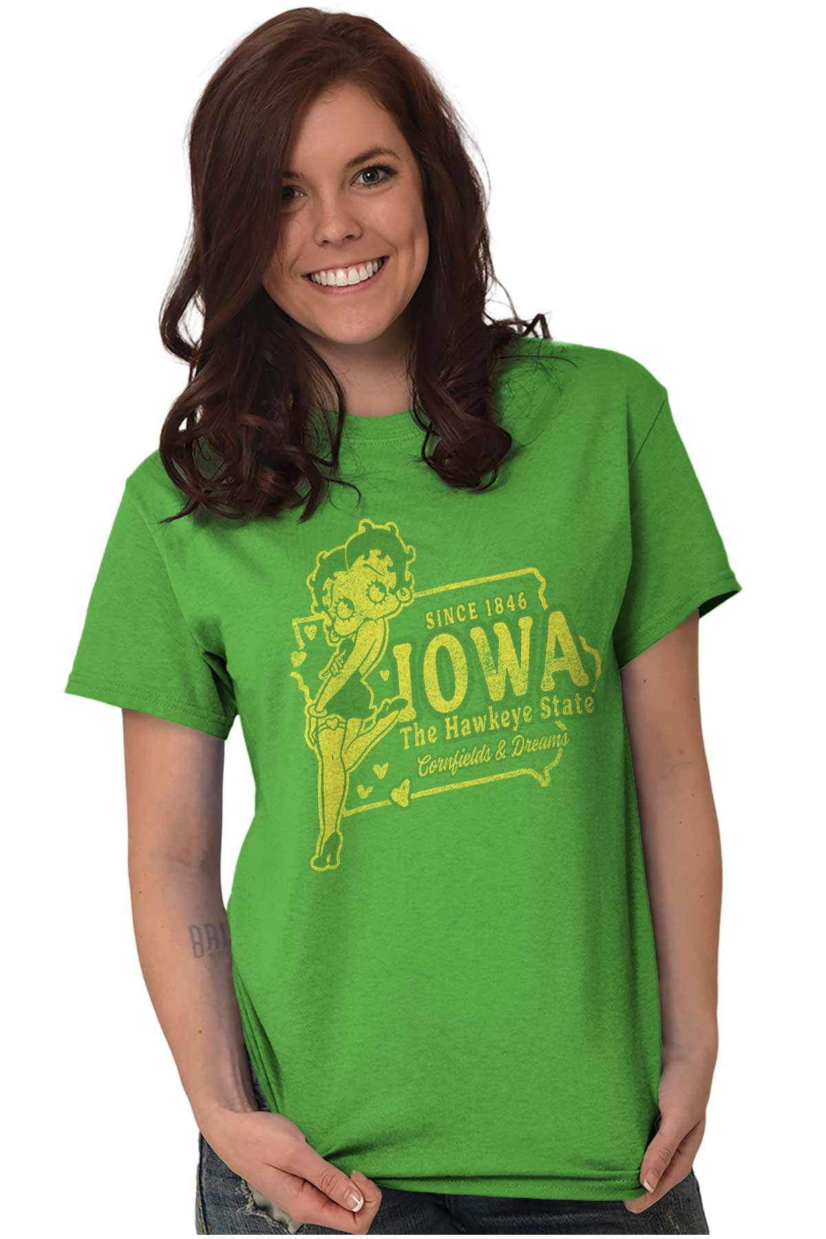 Iowa IA State Pride Cute Betty Boop Women's Graphic T Shirt Tees Brisco ...