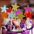 30pcs Glitter Paper Star Cake Toppers Twinkle Cake Decoration Party ...