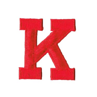 Alphabet Letter - K - Color Gold - 2" Block Style - Iron On Embroidered ...