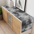 Black Gray Cotton Linen Table Runner Abstract Smoky Texture Distressed ...