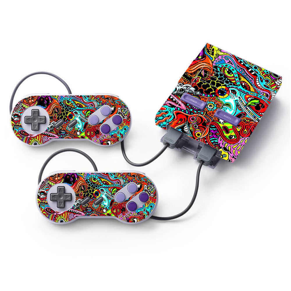 Skin Decal Wrap Compatible With Nintendo Super NES Classic Sticker ...