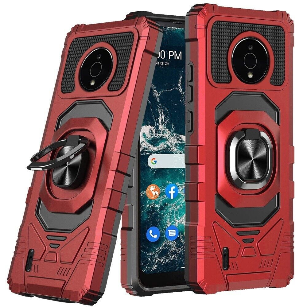 Kaleidio Case For Nokia C200 [Robotic Hybrid] Rugged Shockproof [Ring ...