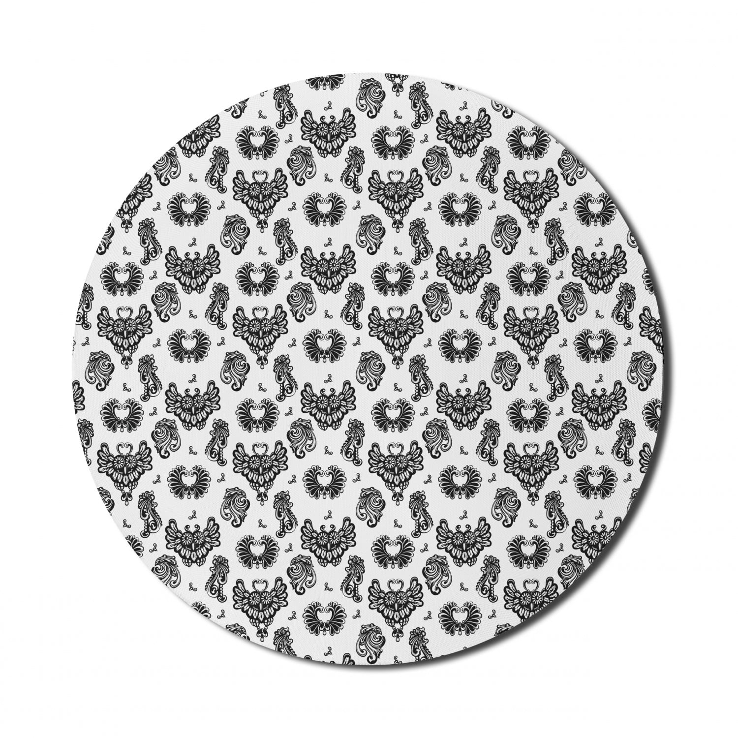 Gothic Mouse Pad for Computers, Victorian Floral Motifs and Owl ...