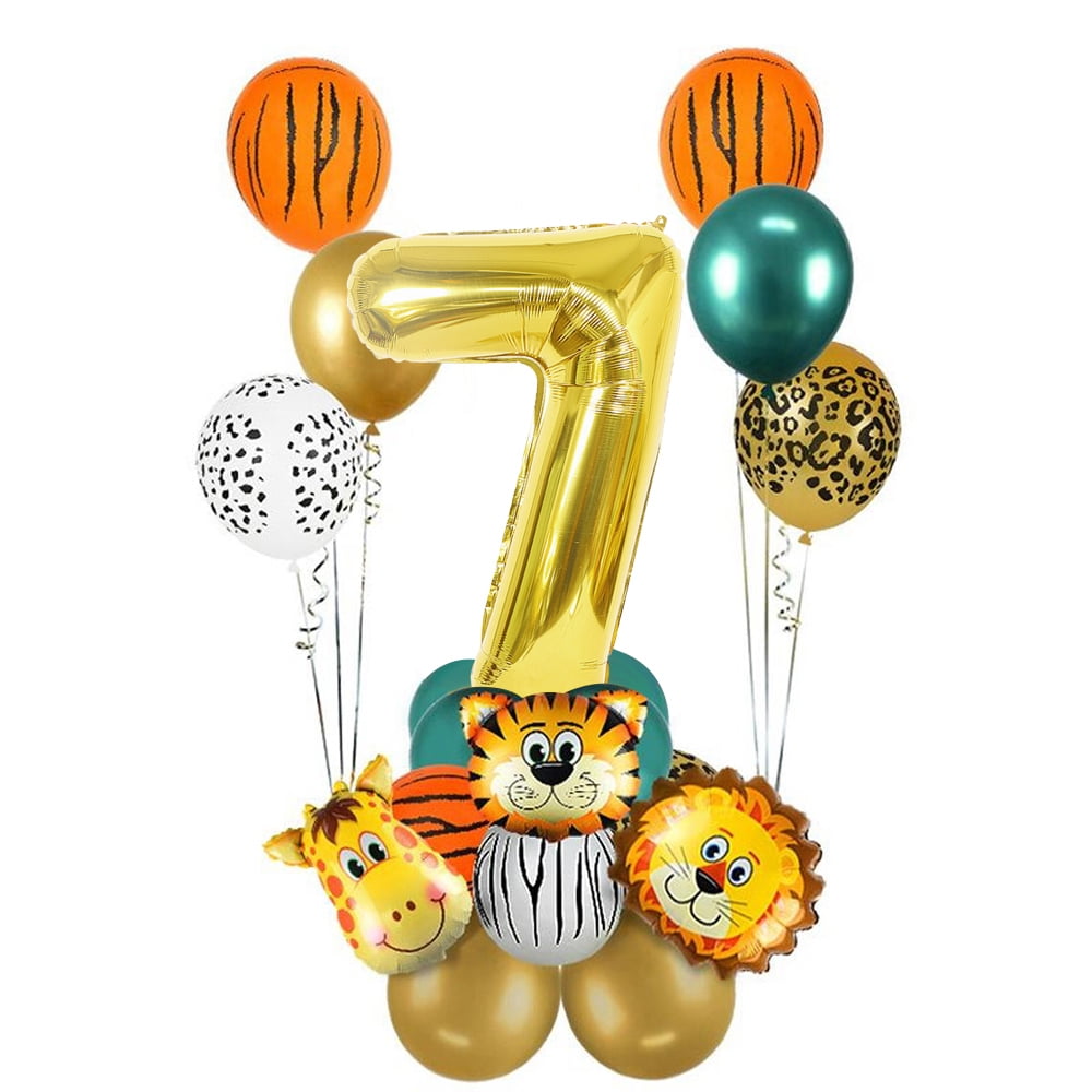 7 Year Birthday Party Decorations, Jungle Safari Birthday Balloon ...