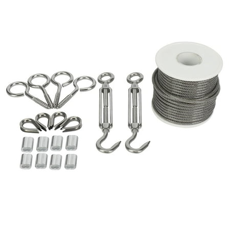 Outdoor String Light Suspension Kit,15m Stainless Steel Cable Rope ...