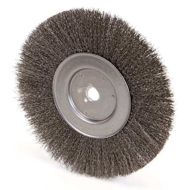 Weiler Narrow Face Crimped Wire Wheel, 8 in D x 3/4 W, .006 Stainless ...