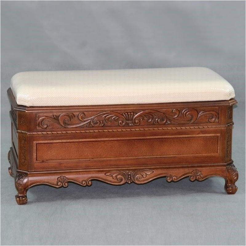 Pemberly Row Trunk Bench in Dual Walnut Stain - Walmart.com