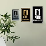 Signs ByLITA Portrait Round Fire Extinguishers Sign (Black) - Large ...