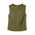 Crop Tank Tops for Women Sleeveless Round Neck Casual Summer Loose Fit ...