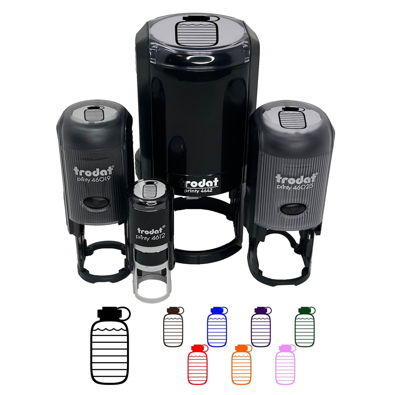 Hydration Tracker Water Bottle Self-Inking Rubber Stamp Ink Stamper ...