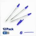 BAZIC Ballpoint Pen Pure Blue Color Stick Pens, 1.0 mm, (12/Pack), 1 ...
