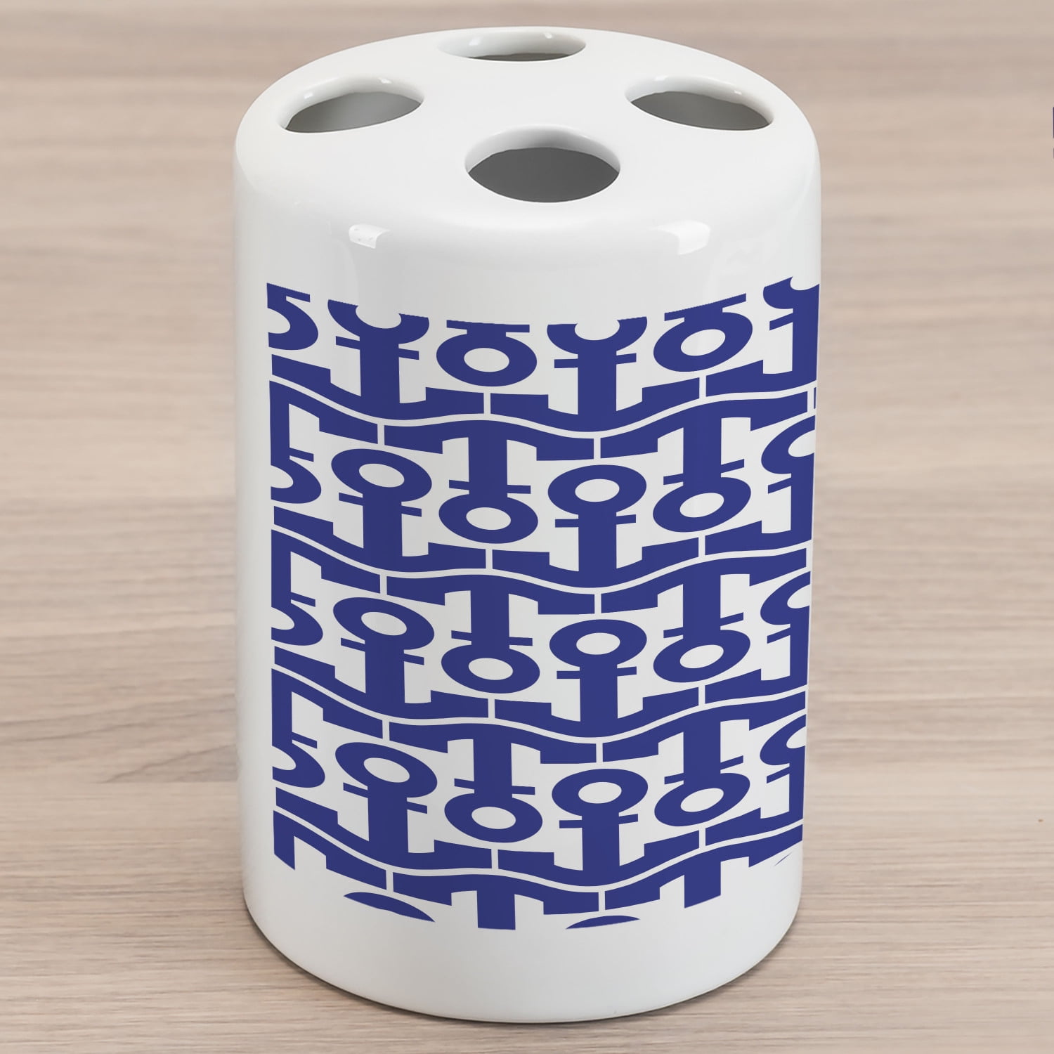 Nautical Ceramic Toothbrush Holder, Marine Anchors Motif Ship Journey ...