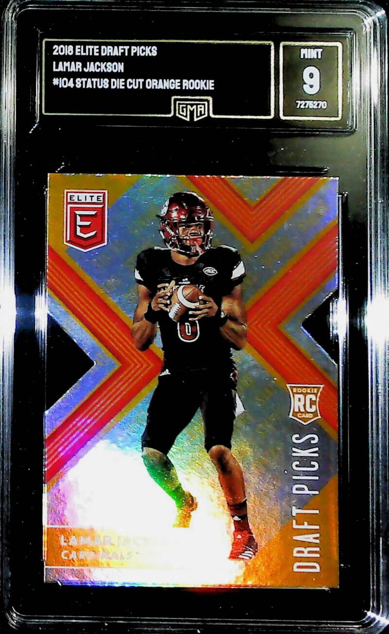 2018 Elite Draft Picks Status Die Cut Orange #104 Lamar Jackson RC ...