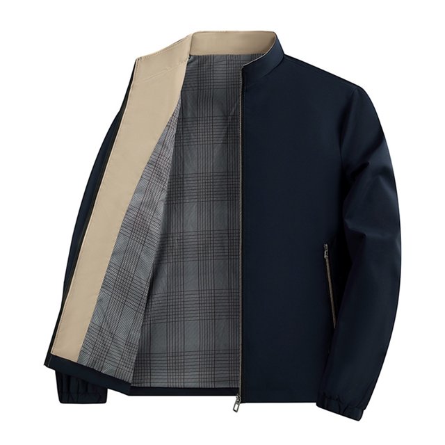 Ediodpoh Mens Jackets Spring Autumn Business Stand Collar Windbreaker ...