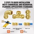 25 PCS 1/2" Brass Push-Fit Pipe Fittings Set, includes 10 Straights, 10 ...