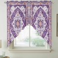 Bohemia Purple Turkish Pattern Swag Curtain Valance for Window 2 Panels ...