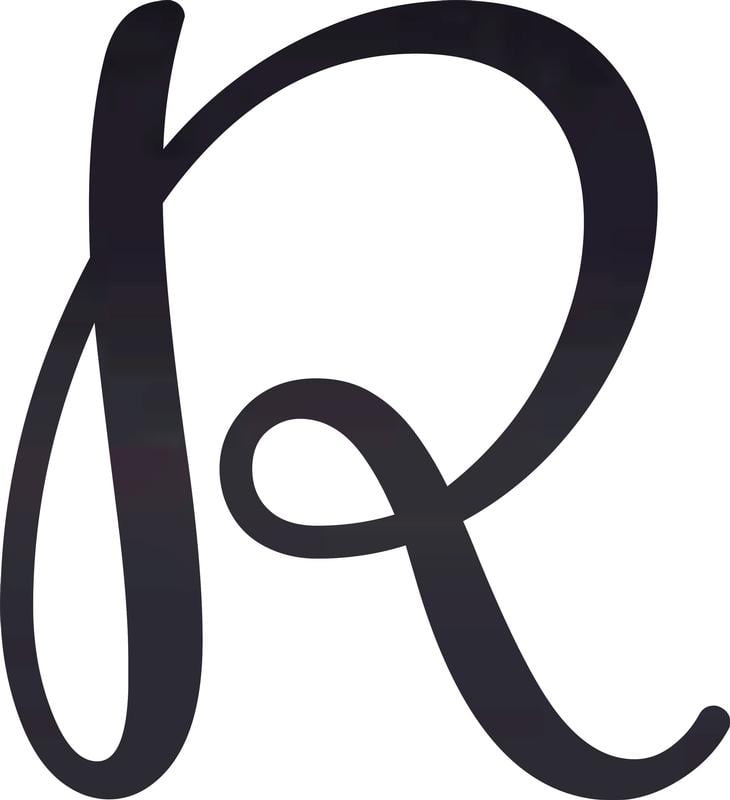 Decorative Acrylic Letter, Custom Blank R Script, 10'' Tall Transparent ...